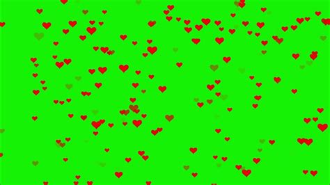 Фон футаж для видеомонтажа сердечки на зеленом фоне Хромакей Hd Youtube