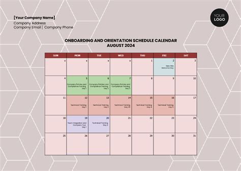 Free Onboarding And Orientation Schedule Calendar Template To Edit Online Free Onboarding And Orientation Schedule Calendar Template To Edit Online