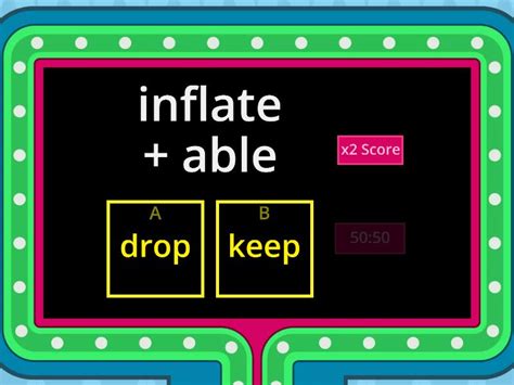 Drop The E Suffix Game Advanced Gameshow Quiz