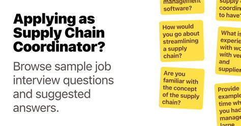 Supply Chain Coordinator Interview Questions