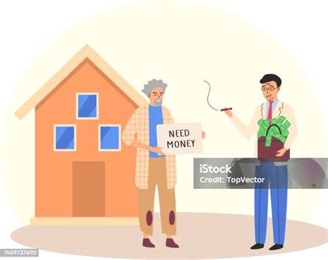 부자와 가난한 사람들 실업자 노숙자 부랑자 거리에서 구걸과 성공적인 사업가 경제에 대한 스톡 벡터 아트 및 기타 이미지 경제