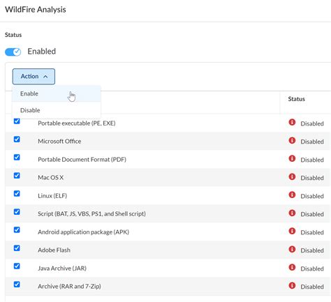 Configure Wildfire Analysis