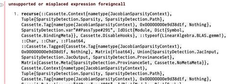 Sparse Jacobians Of Matrix Models Machine Learning Julia Programming Language