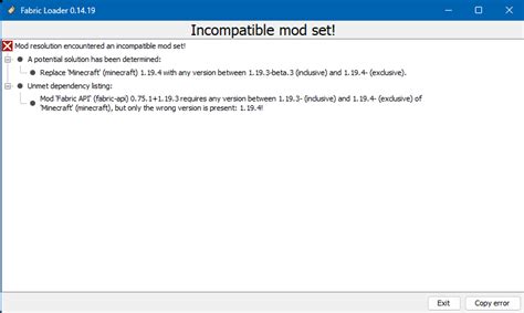 Incompatible Mod Set Rfabricmc