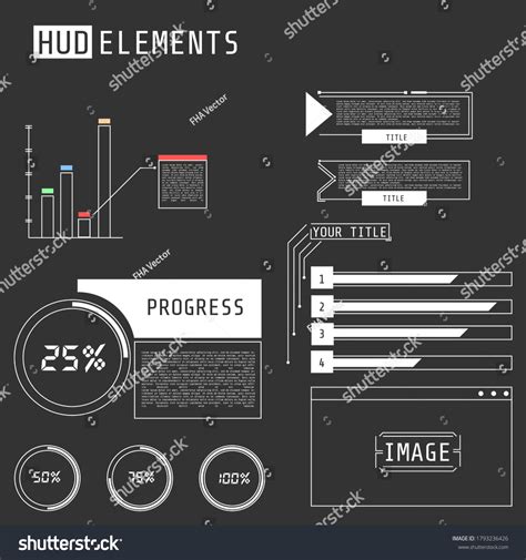 Set Hud Elements Ui Ux Design Stock Vector Royalty Free 1793236426 Shutterstock