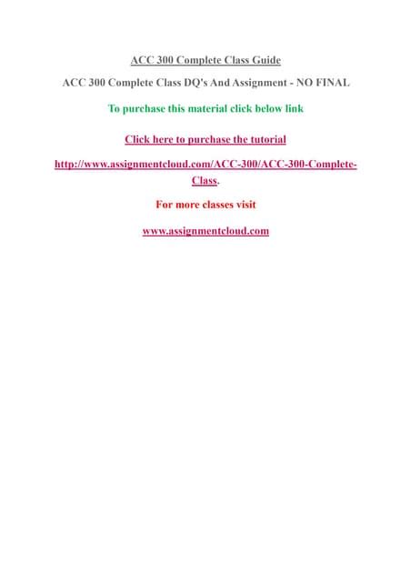 Acc 202 Complete Class Ppt Undergraduate Education College Education