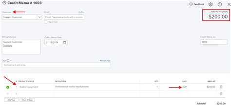 how to create a credit memo in quickbooks