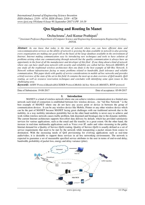 Pdf Qos Signing And Routing In Manet