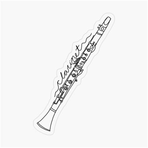 A Clipart Image Of A Clarinet With The Word Clarinet Written