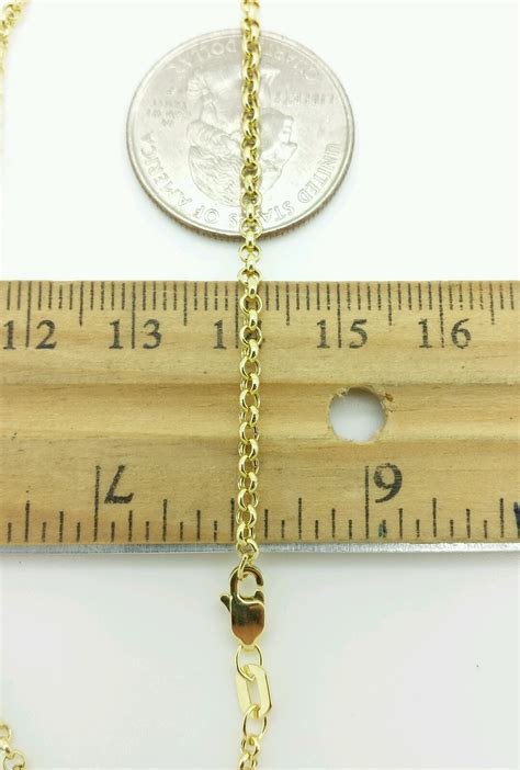 10k Yellow Gold Rolo Anklet Chain 85 9 95 10 23mm Ebay
