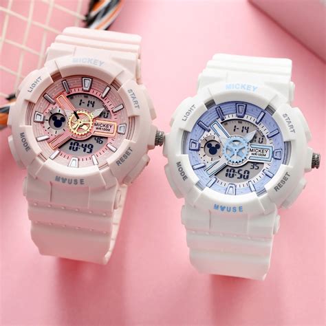 迪士尼手表女运动独角兽女孩防水夜光儿童联名米奇女童学生电子表 虎窝淘