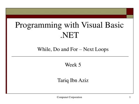 Ppt Mastering Loop Structures In Visual Basicnet Powerpoint