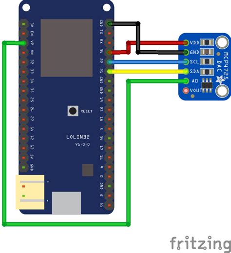 Esp32 And Mcp4725 Digital To Analog Converter Example Esp32 Learning