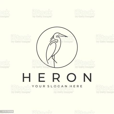 헤론 또는 펠리컨 라인 아트와 엠블럼 스타일 로고 벡터 아이콘 디자인 템플릿 일러스트 레이 션 로고에 대한 스톡 벡터 아트 및 기타 이미지 Istock