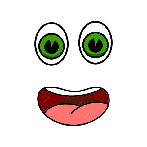 Premium Vector Eye Mouth Cartoon Mascot Character Expression Illustration