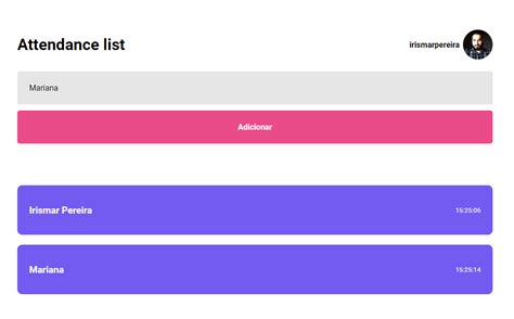 Github Irismar Pereira Attendance List With React Lista De Presença Com React