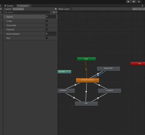 beginner trying to implement a roll animation r unity3d