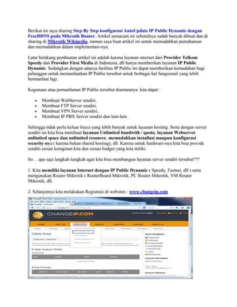 step by step konfigurasi auto update ip public dynamic dengan freeddns