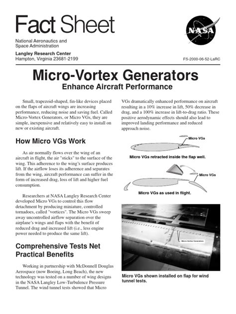 Micro Vortex Generators Enhance Aircraft Performance Pdf