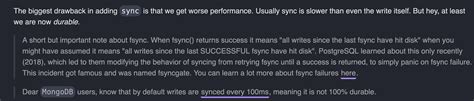 Does This Mean Mongodb Can Actually Lose Data How Does Postgresql Combat This Rnode