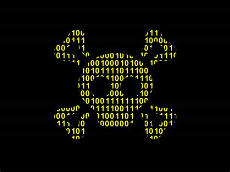 80 Skull And Crossbones On Binary Code With Message About Hacking