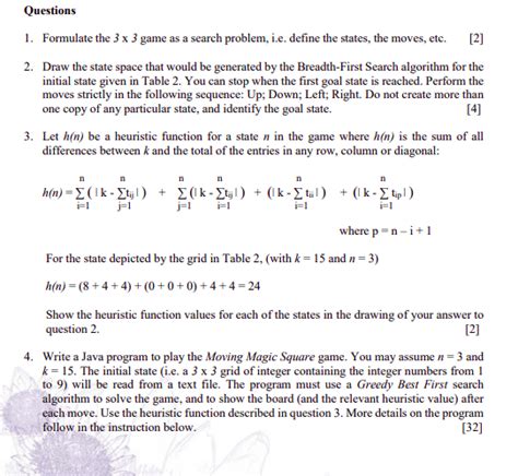Solved Moving Magic Square Is The Name Of A Game That Is