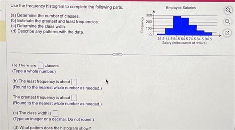 solved use the frequency histogram to complete the following