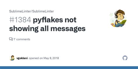 Pyflakes Not Showing All Messages · Issue 1384 · Sublimelinter