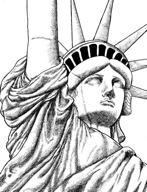 Adult Coloring Page Statue Of Liberty In New York Coloriage New York