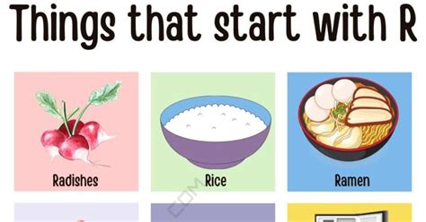 100 Common Things That Start With R In English 7ESL