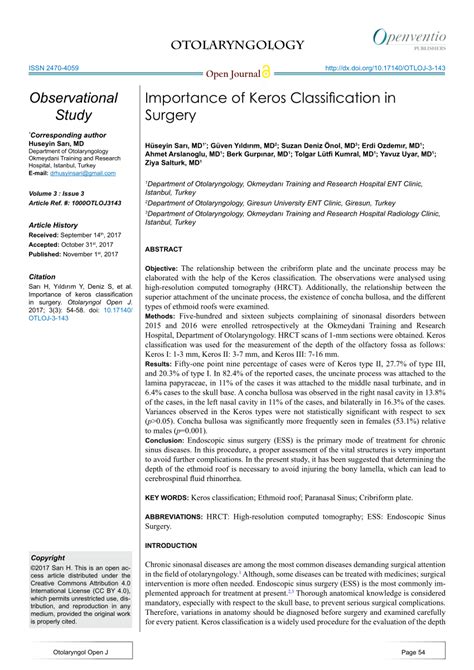 Pdf Importance Of Keros Classification In Surgery