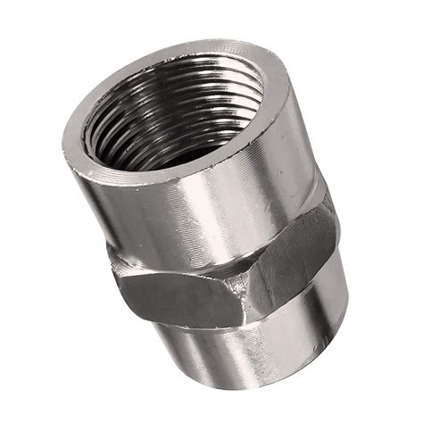 Gotonovo 304 Metal Stainless Steel Pipe Fitting Coupling Npt 1 2 X Npt 1 2 Inch