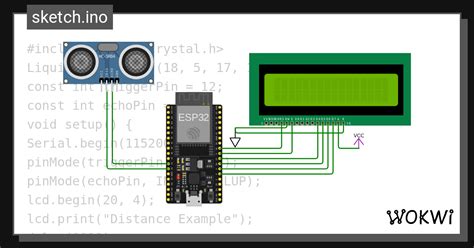 Ultrasound Sensor Wokwi Esp32 Stm32 Arduino Simulator