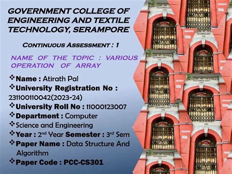 Various Operations Of Array Data Structure Algorithm Pptx
