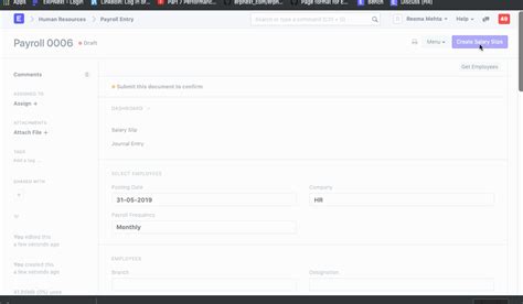Submit Button In Payroll Entry Does Not Appear Until Refreshed
