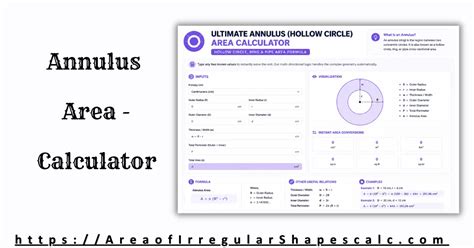Annulus Area Calculator Hollow Circle And Ring Area Tool