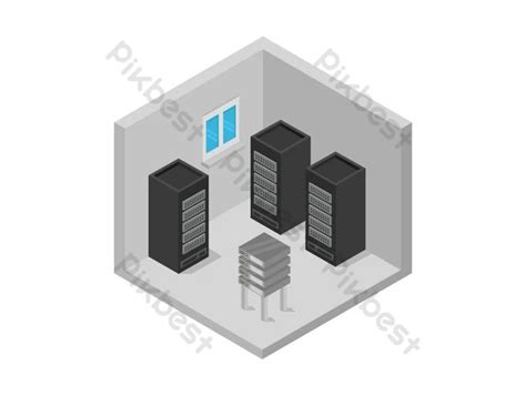아이소 메트릭 서버 룸 흰색 배경에 벡터 일러스트 일러스트 Png Eps 무료 다운로드 Pikbest