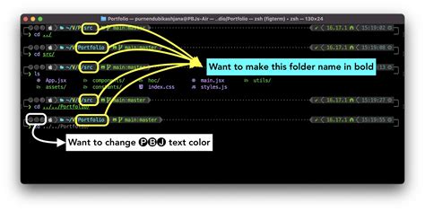 Macos How To Make Prompt Current Directory Name In Bold Using