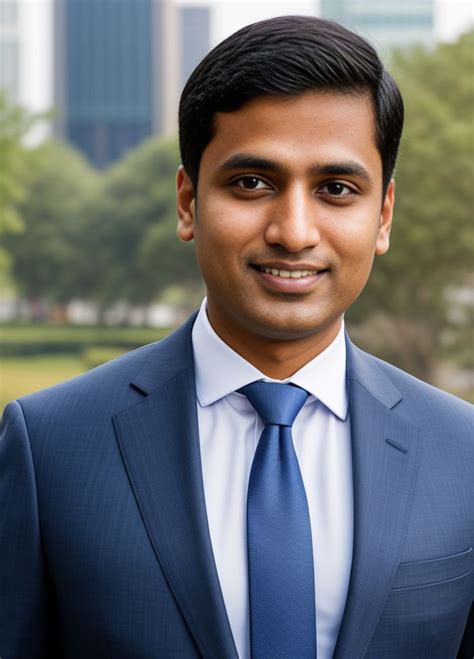 Indian Tech Founder In Modern Suit With Skinny Tie Pincel