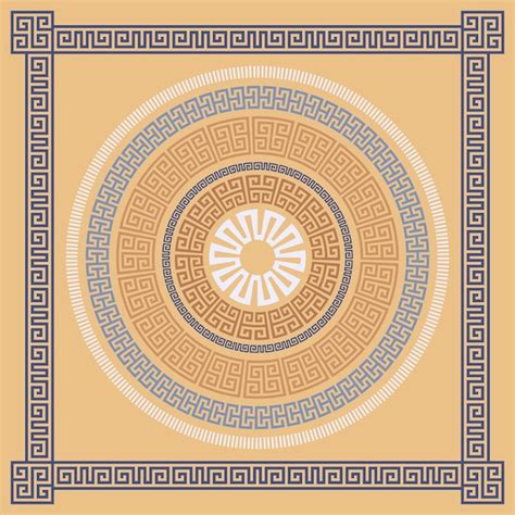 그리스 키 프레임 컬렉션 장식 고대 사행 그리스 국경 장식 세트 프리미엄 벡터