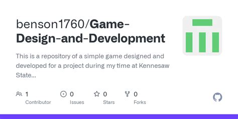 Github Benson1760game Design And Development This Is A Repository