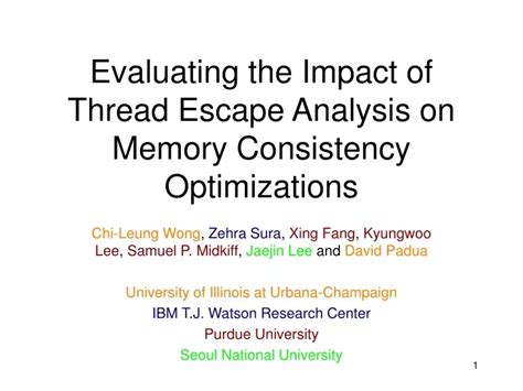ppt evaluating the impact of thread escape analysis on memory