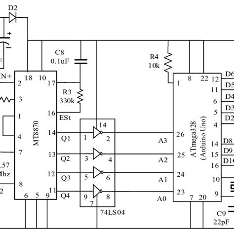 Circuit Diagram Of The Dtmf Controlled Room Cleaner Robot Download