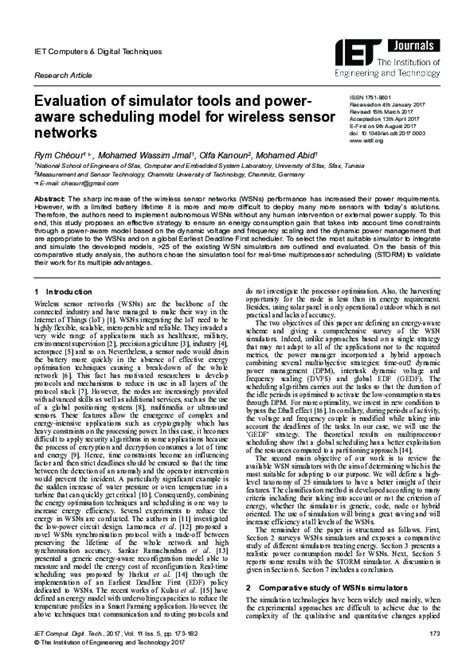Pdf Evaluation Of Simulator Tools And Power‐aware Scheduling Model