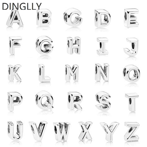Dinglly ลูกปัด รูปตัวอักษรภาษาอังกฤษ 26 ตัว สีเงิน สําหรับทําเครื่องประดับ Diy Shopee Thailand