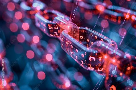 Binary Numeric Data Transmission Chain Of Nodes Connected In A Network Form P2p Connection