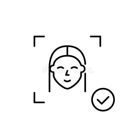 Woman Face Scan And Checkmark Secure Login Biometric Id Verification Passed Pixel Perfect