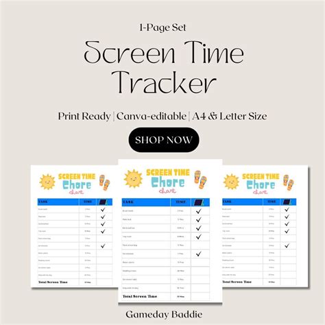 Editable Printable Screen Time Checklist Daily Screen Time Etsy Australia