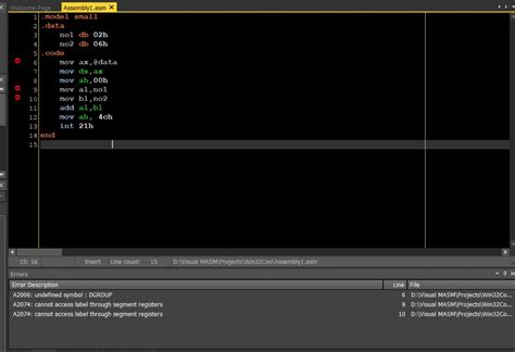 Assembly Errors In Linking In Masm32 Sdk Stack Overflow