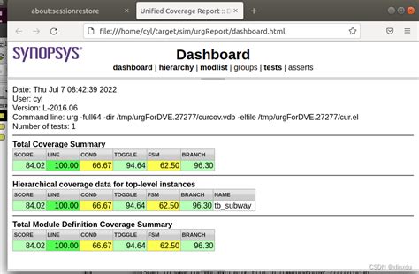 Vcs查看代码覆盖率（行、状态机、翻转、条件、分支覆盖率等）vcs查看覆盖率 Csdn博客